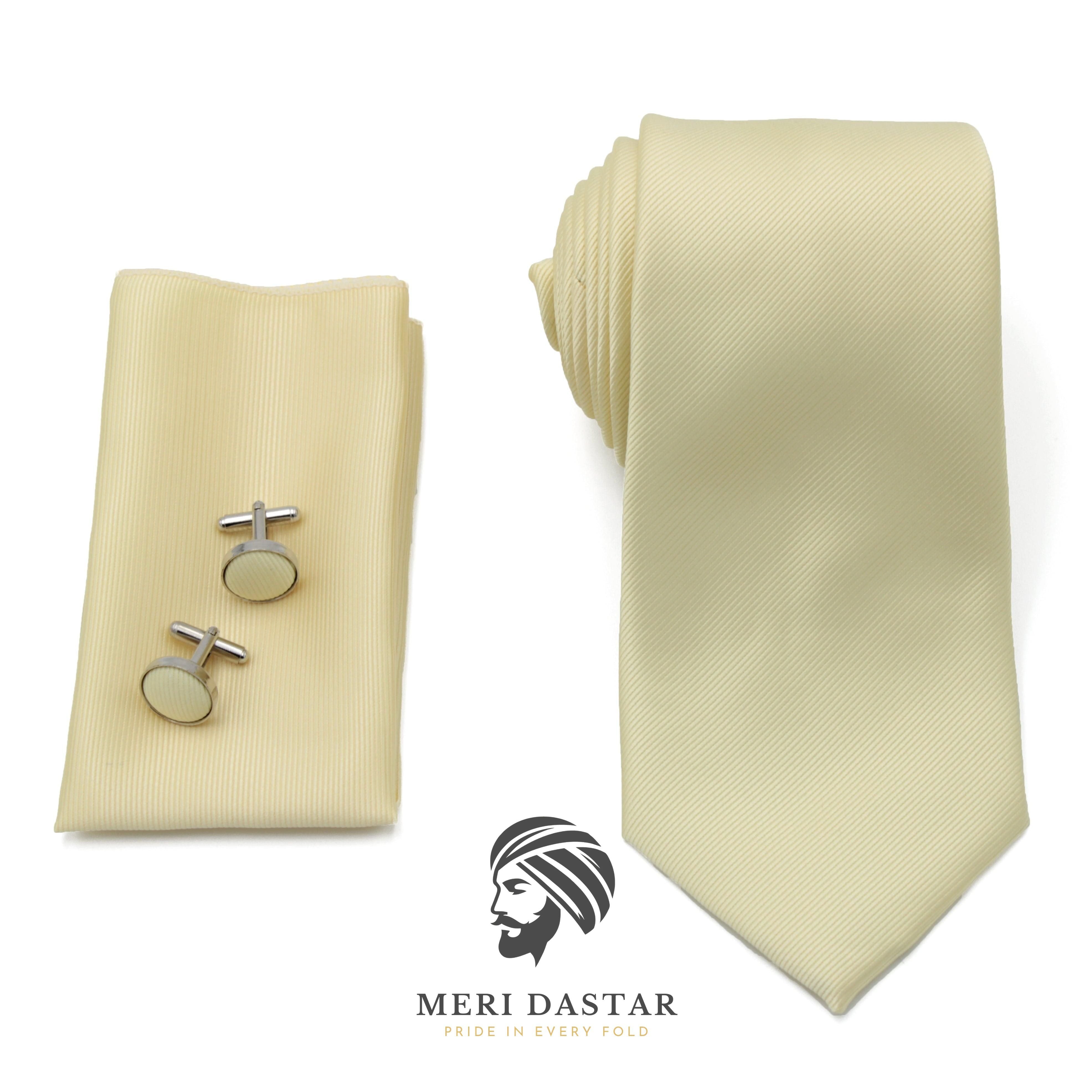 Lemon Yellow Tie Set | Meri Dastar